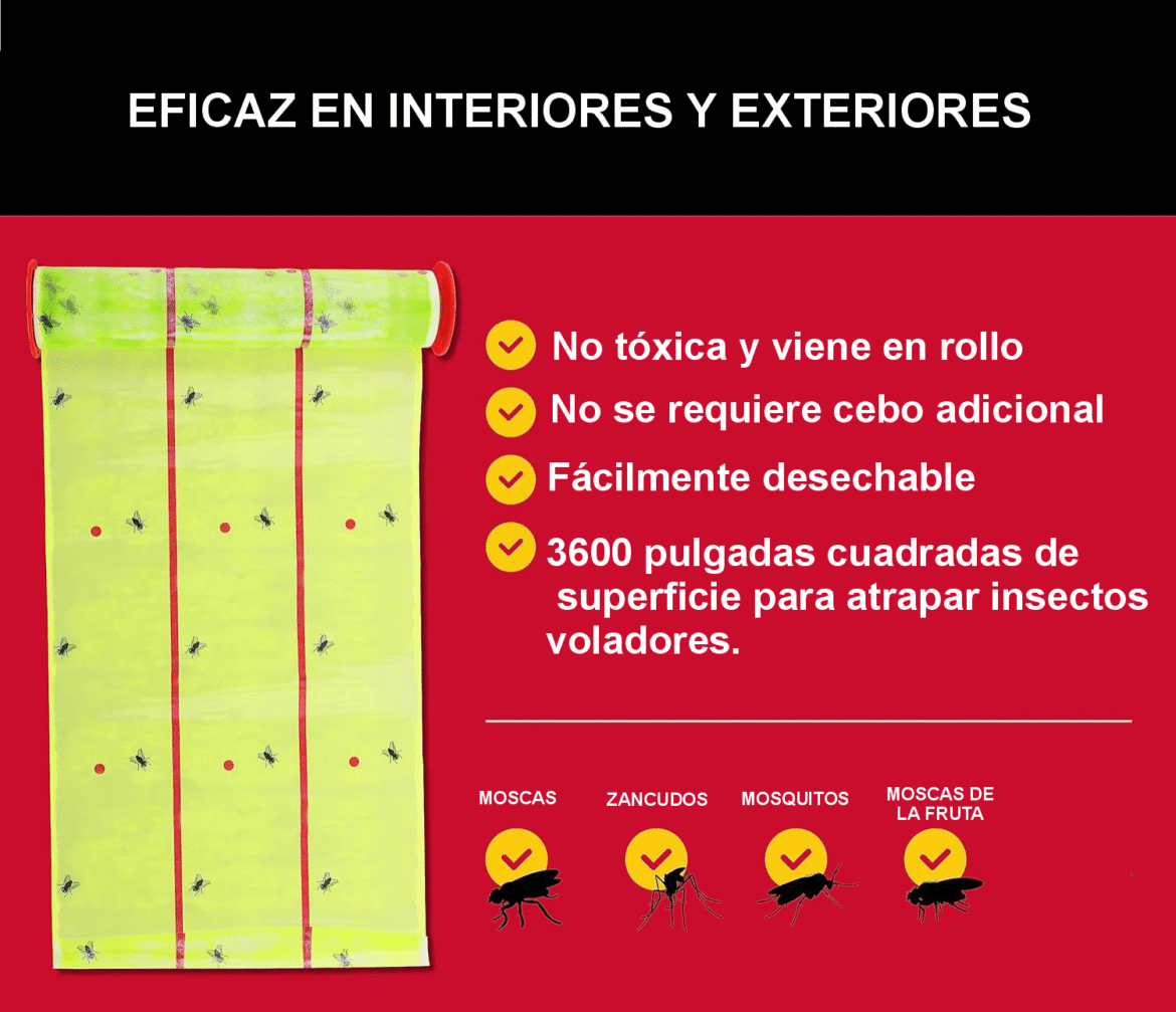 Rollo Atrapa Moscas GIANT FLY TRAP 25cm x 9mt – DAC Soluciones Ambientales